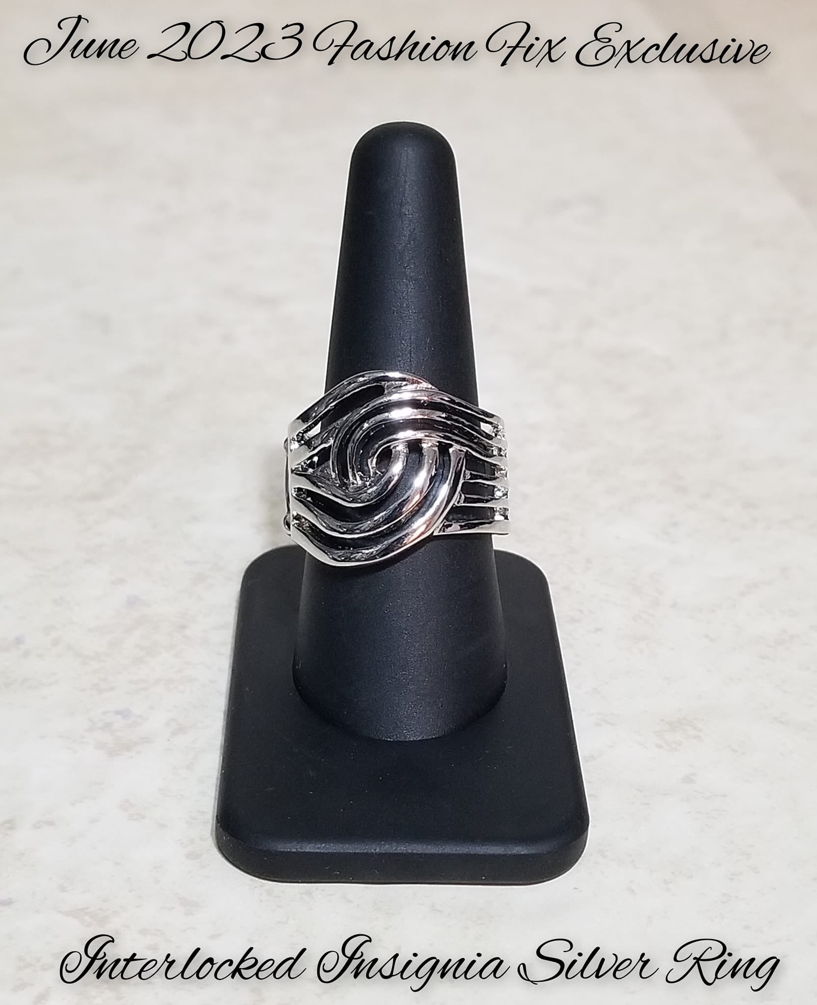 Interlocked Insignia - Silver ring – Savvy $5 Bling Boutique