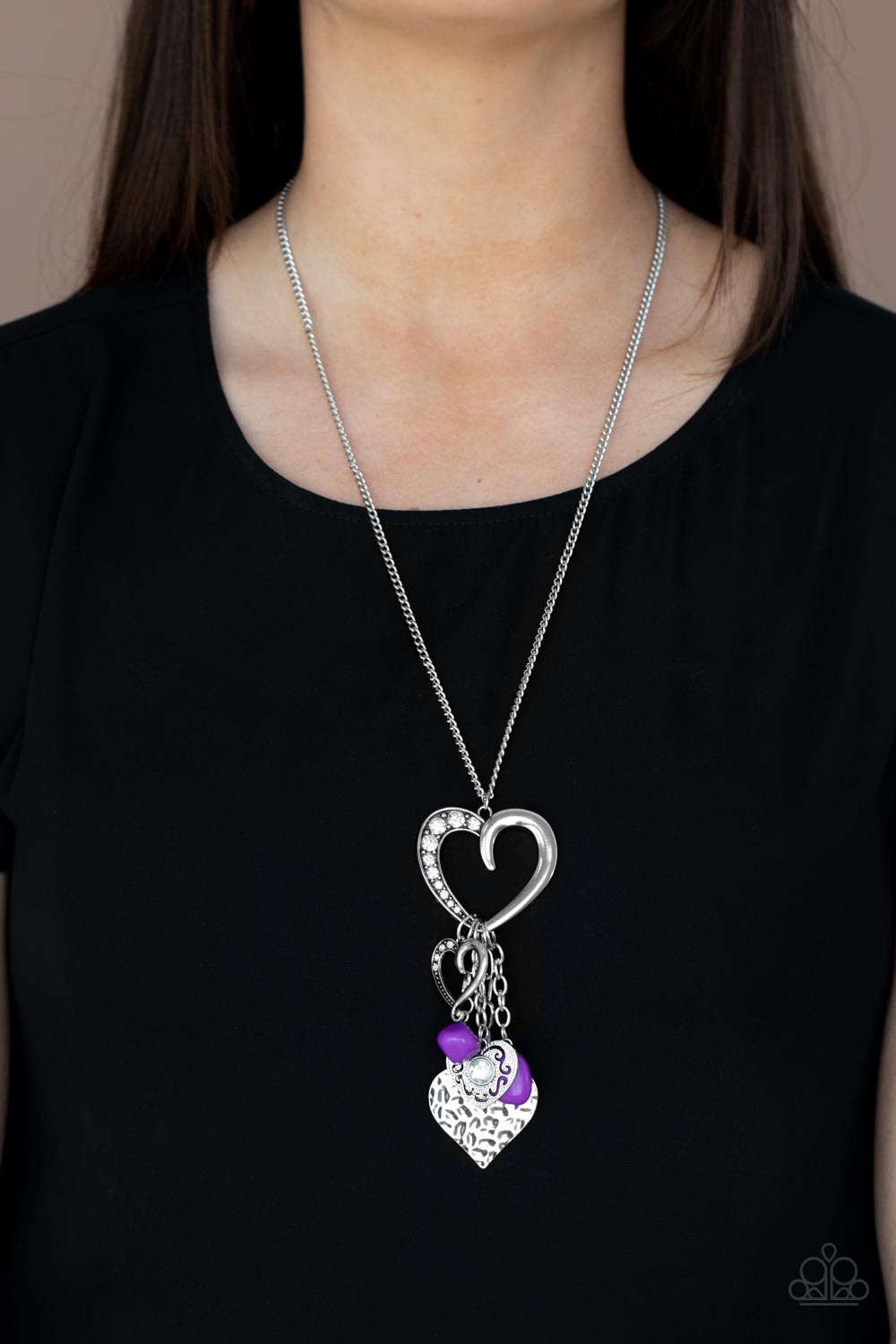 Flirty Fashionista - Purple heart necklace – Savvy $5 Bling Boutique